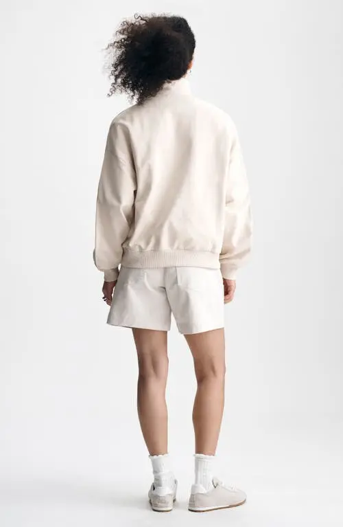 Brooklyn Industries Oversized Half-zip Cotton Sweatshirt - Sandshell