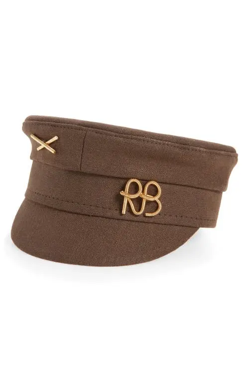 Ruslan Baginskiy Logo Embellished Newsboy Cap - Brown