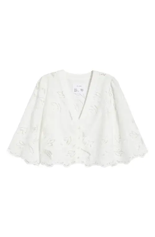 CISSA Floral Lace Button-up Shirt