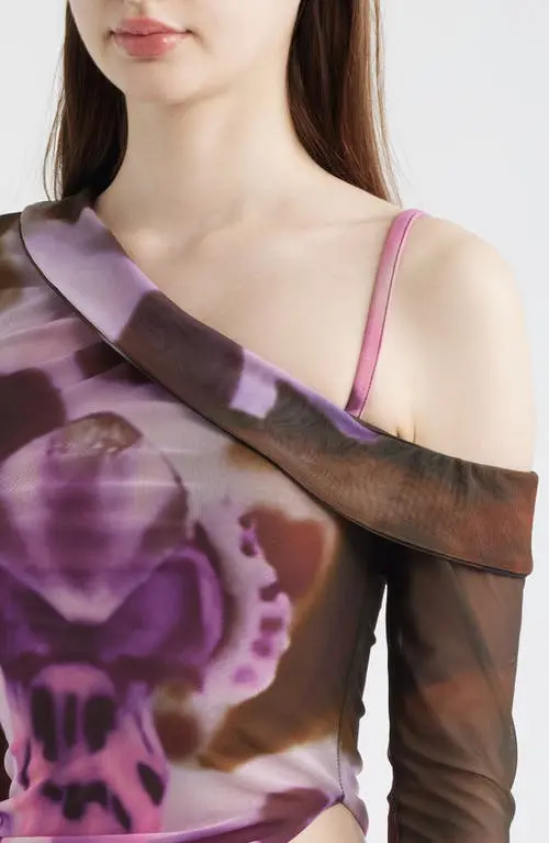 FENERS Susurro Print Off-the-shoulder Top - Moka