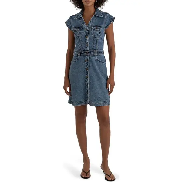 Kut From The Kloth Button-up Denim Shirt Dress - Smiling