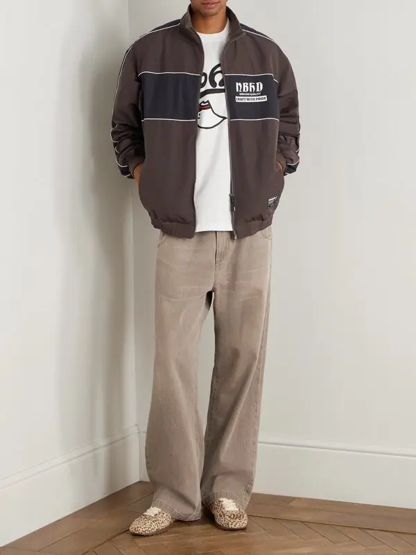 NEIGHBORHOOD Logo-embroidered Two-tone Track Jacket