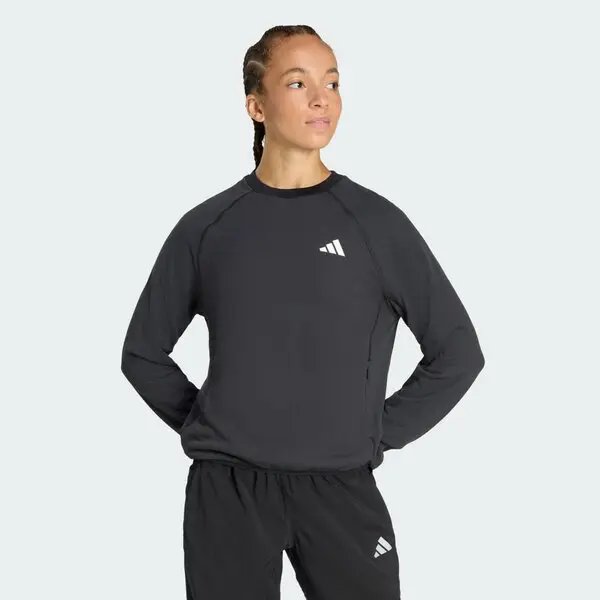 Adidas Adi365 Fuzzy Knit Crew Neck Top - Black