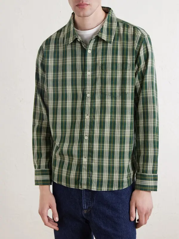 CORRIDOR Verdant Checked Cotton Shirt