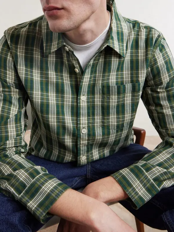 CORRIDOR Verdant Checked Cotton Shirt