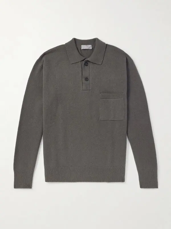 MARGARET HOWELL Merino Wool And Cashmere-blend Polo Sweater