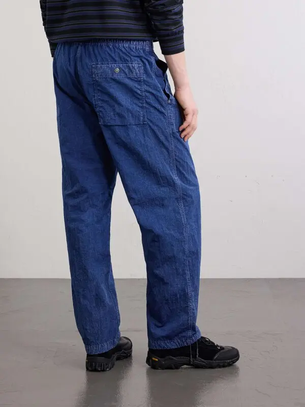 Stone Island Straight-leg Logo-appliquéd Crinkled Trousers