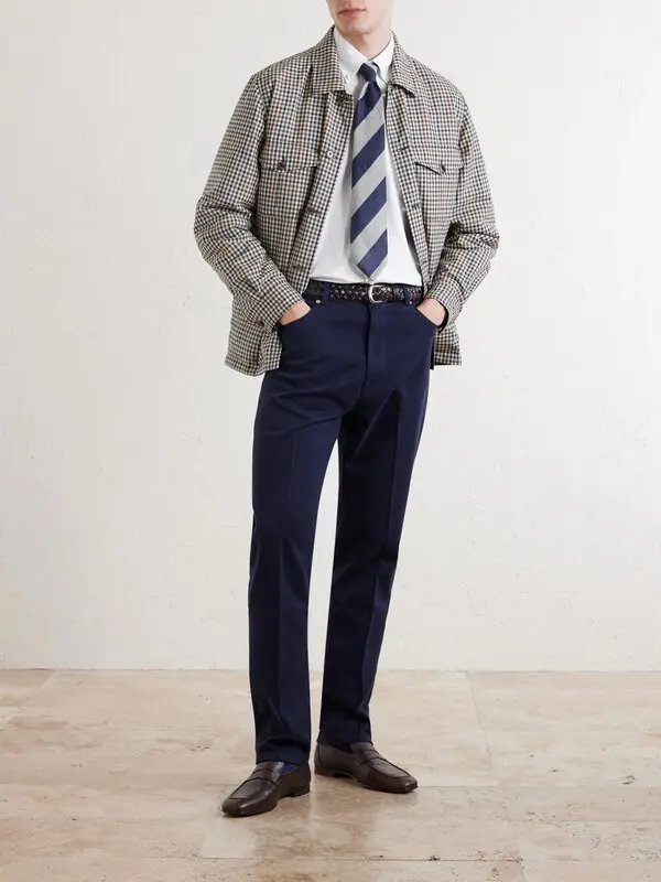 Dunhill Tapered Cotton-blend Twill Trousers