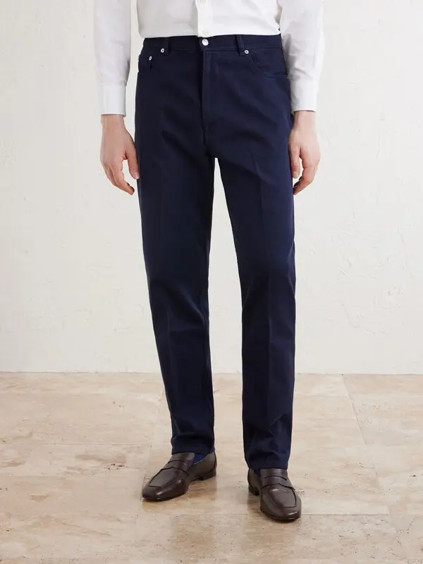 Dunhill Tapered Cotton-blend Twill Trousers