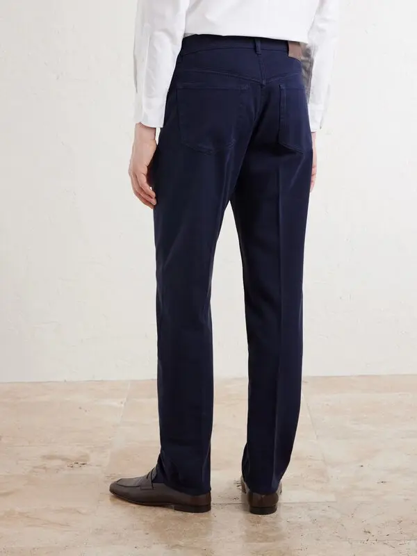 Dunhill Tapered Cotton-blend Twill Trousers