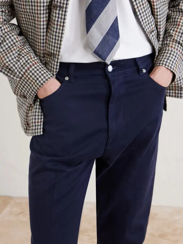 Dunhill Tapered Cotton-blend Twill Trousers