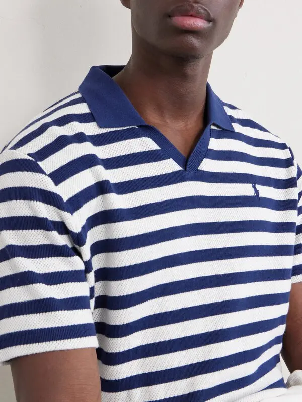 Polo Ralph Lauren Striped Cotton Polo Shirt - Blue