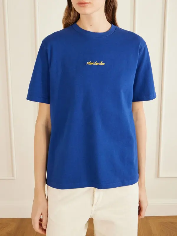 Aimé Leon Dore Logo-embroidered Cotton T-shirt - Blue