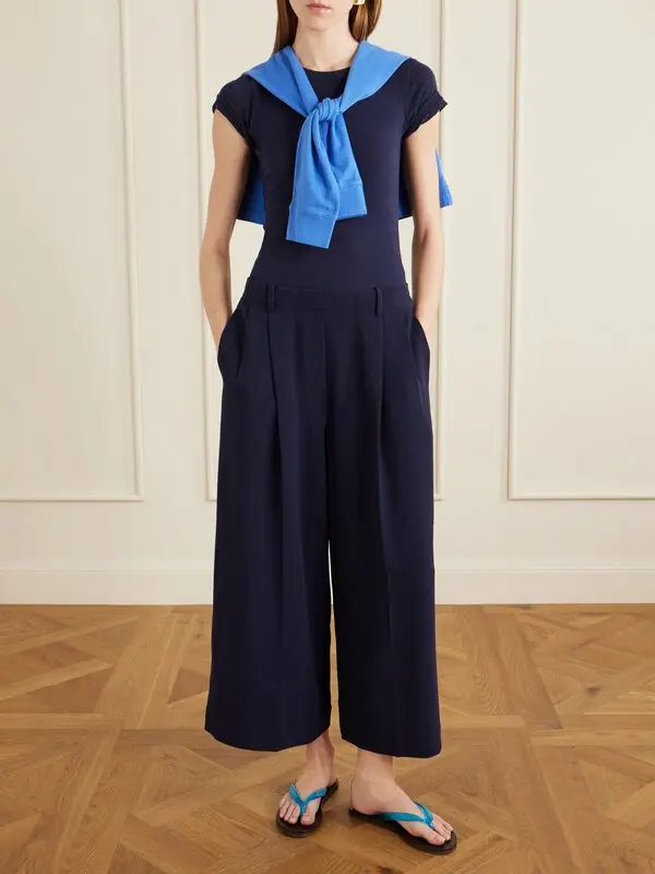 LESET Arielle Pleated Wide-leg Pants