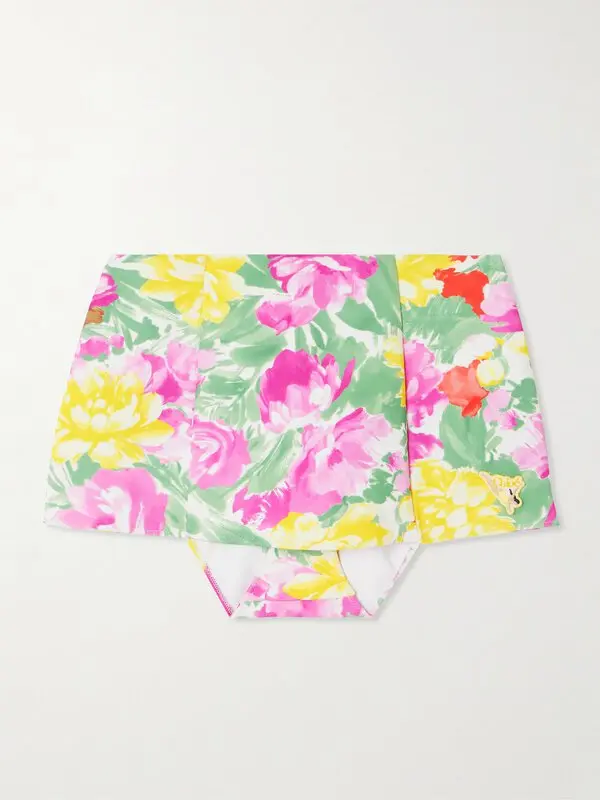 Chloé Appliquéd Floral-print Bikini Skirt - Multi