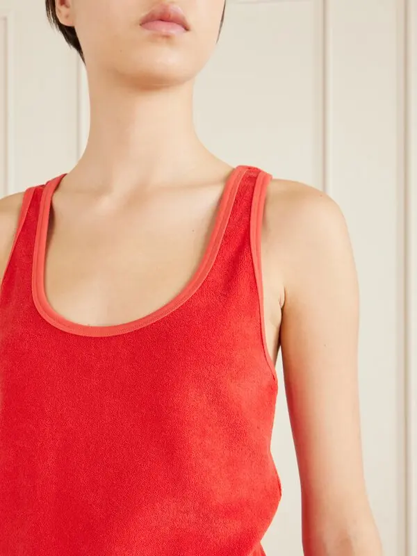 Suzie Kondi Tia Cotton-blend Terry Tank Top - Red