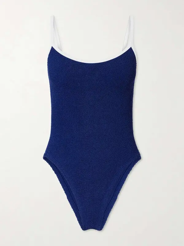 Hunza G Pamela Original Crinkle Swimsuit - Navy