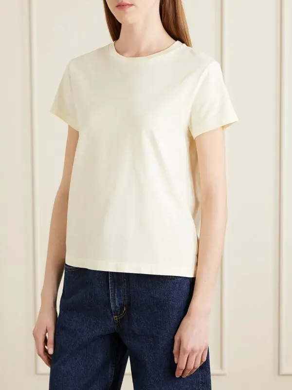 AGOLDE Adine Cropped Cotton-jersey T-shirt - Yellow