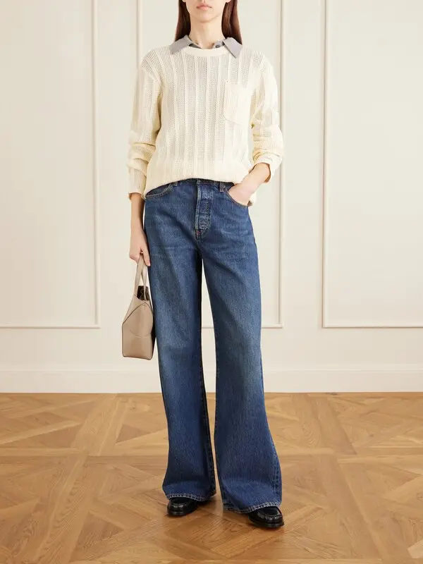 Aimé Leon Dore Open-knit Cotton Sweater - Neutrals