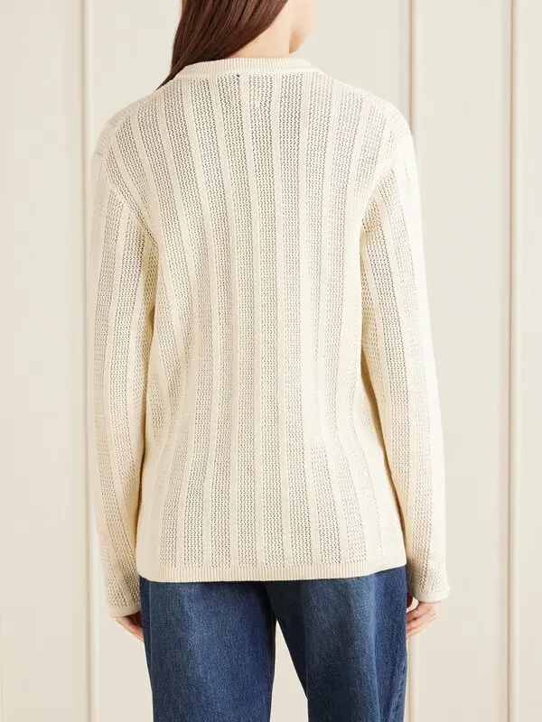 Aimé Leon Dore Open-knit Cotton Sweater - Neutrals