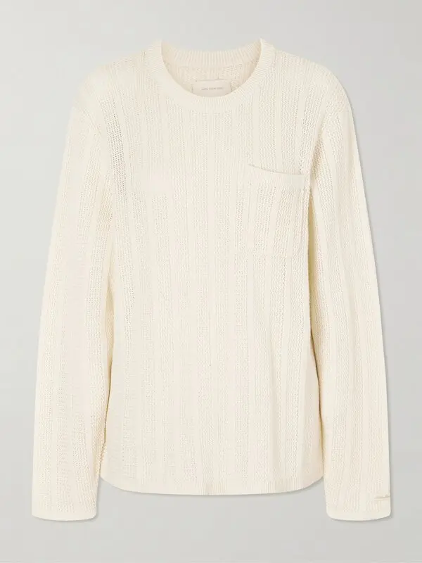 Aimé Leon Dore Open-knit Cotton Sweater - Neutrals