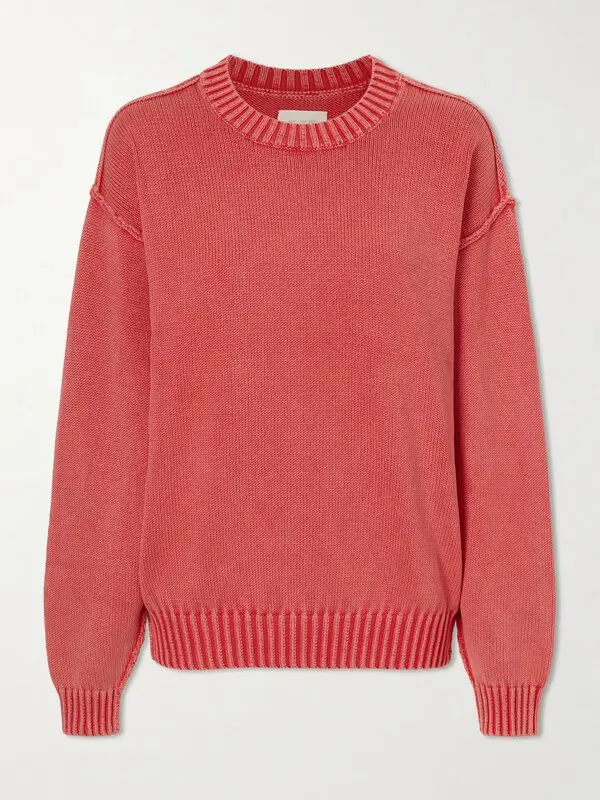Aimé Leon Dore Inside Out Crewneck Cotton Sweater - Red