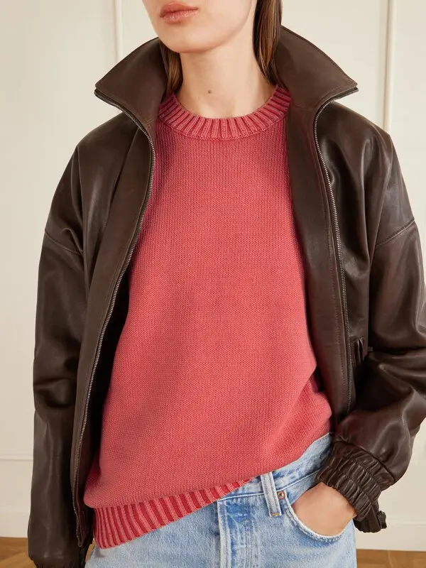 Aimé Leon Dore Inside Out Crewneck Cotton Sweater - Red