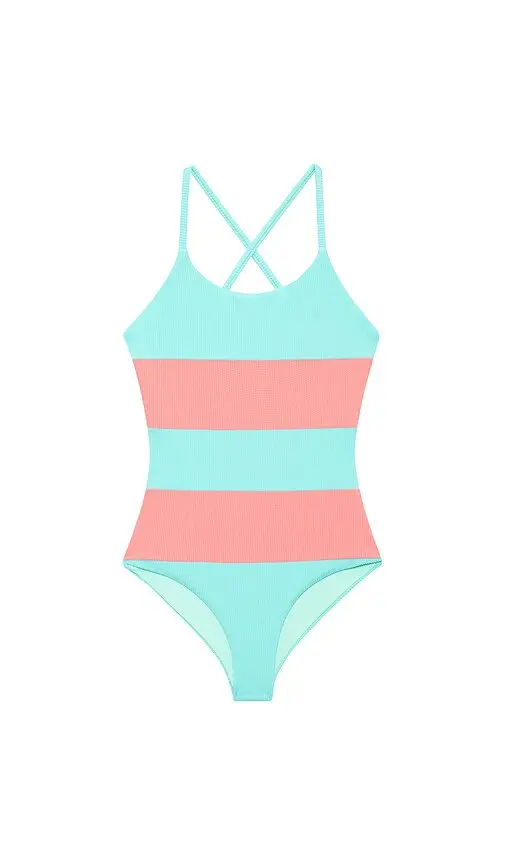 Beach Riot Little Calista One Piece - Guava Jelly Colorblock
