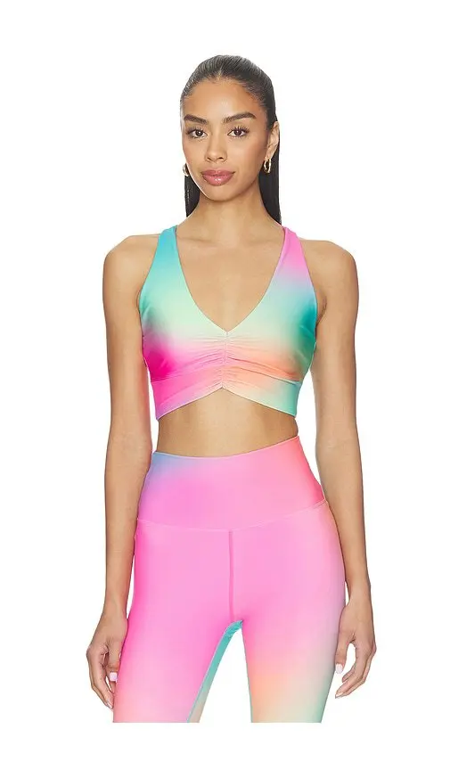 Beach Riot Mindy Sports Bra In Pink,blue - Strawberry