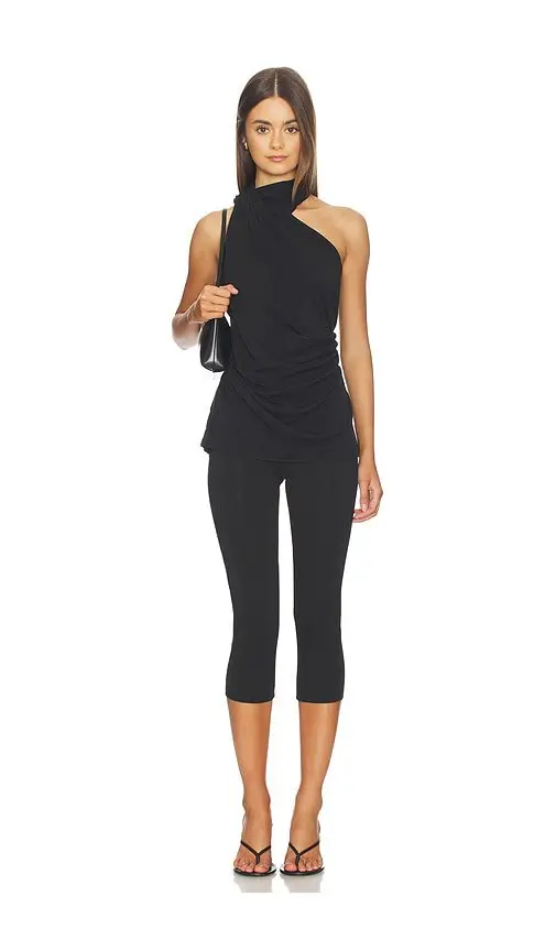 ENTIRE STUDIOS Asymmetrical Halterneck Top - Soot