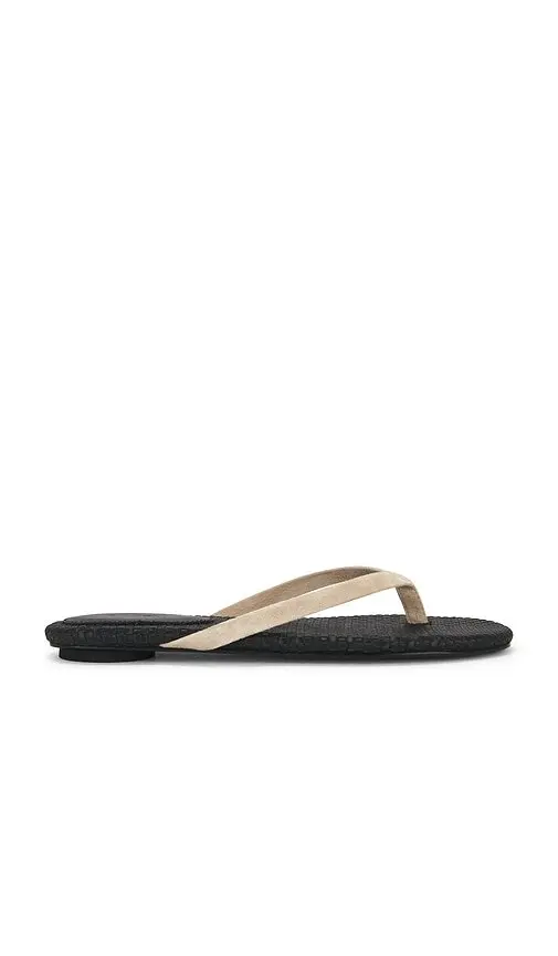 ST. AGNI Suede Woven Flip Flop - Rock