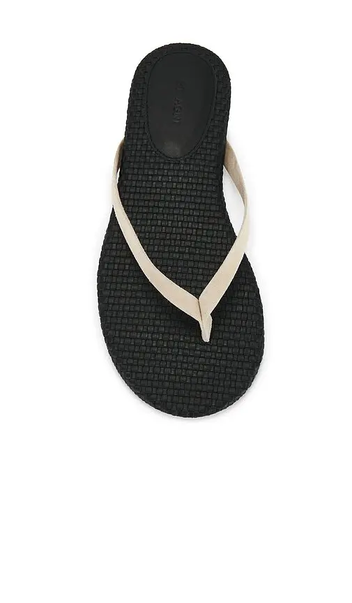 ST. AGNI Suede Woven Flip Flop - Rock