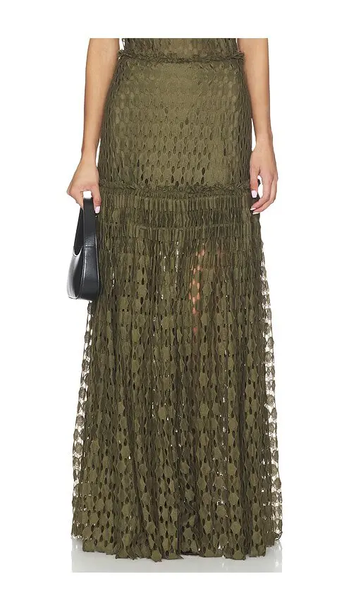 Ulla Johnson Aris Lace Maxi Skirt - Pine