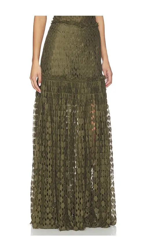 Ulla Johnson Aris Lace Maxi Skirt - Pine