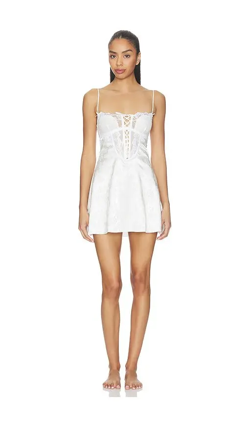 For Love & Lemons Rita Rose Slip Dress - White