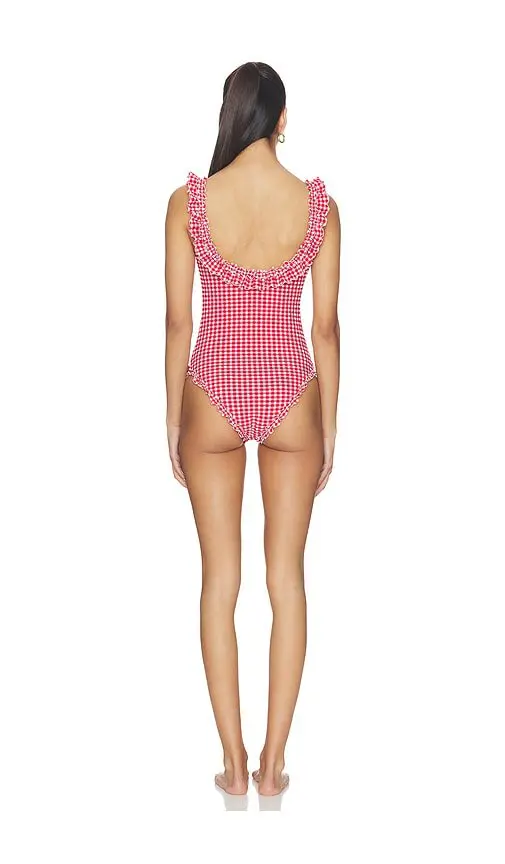 For Love & Lemons One Piece Swimsuit With Ruffle Trim