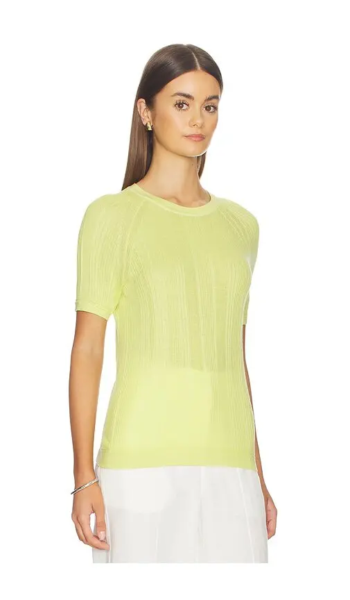 Rag & Bone Teresa Rib Short Sleeve Knit Top - Endive
