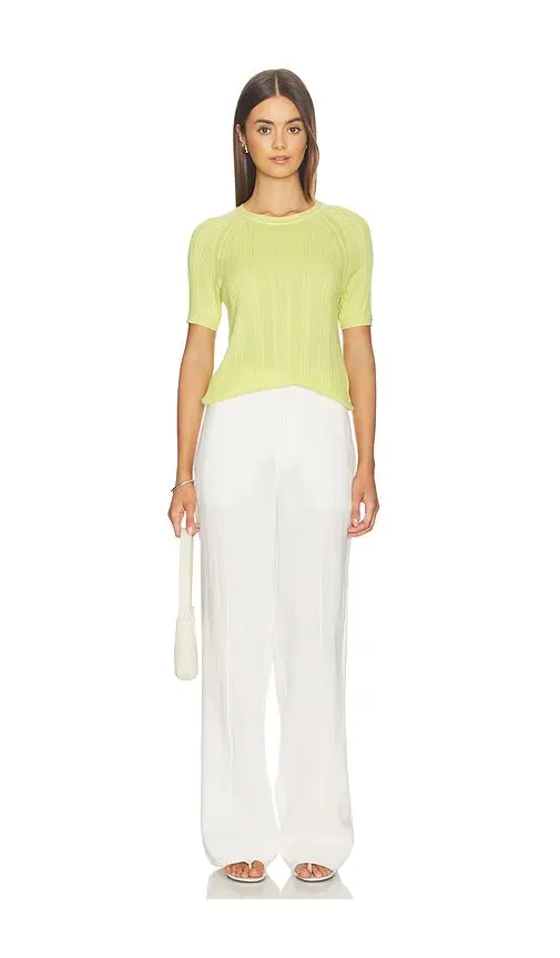 Rag & Bone Teresa Rib Short Sleeve Knit Top - Endive