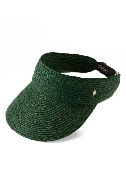 Helen Kaminski Kenna Raffia Visor - Emerald