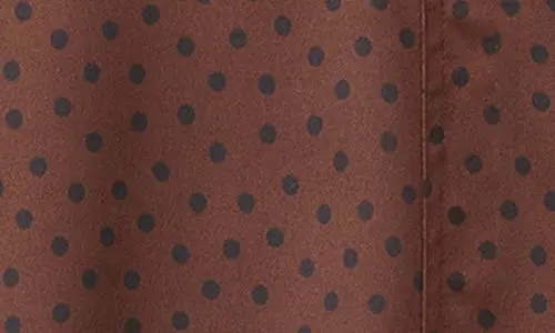 Mango Polka Dot Satin Skirt With Lace Trim - Brown