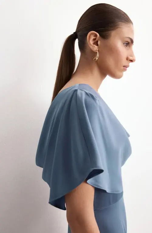 Mango Drape Neck Satin Maxi Dress