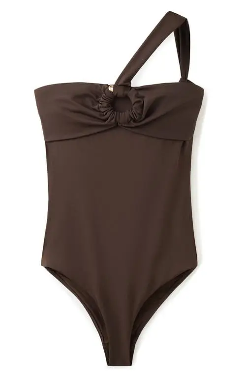 Mango Asymmetric One-piece Swimsuit - Brown