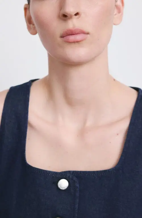 Mango Square Neck Denim Vest