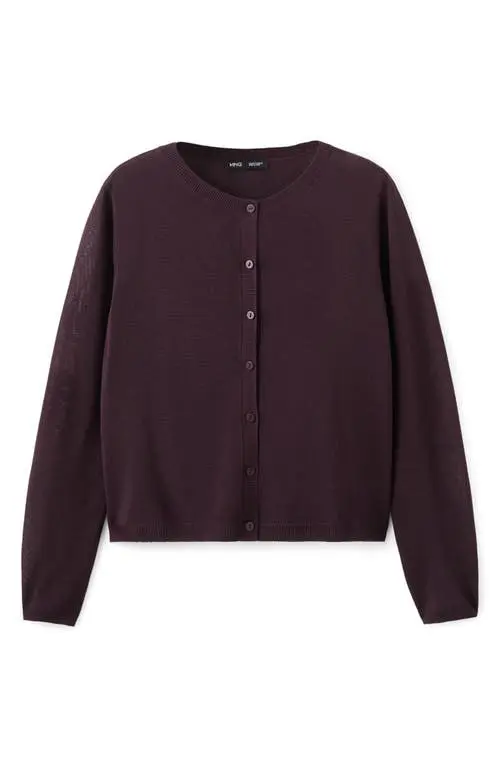 Mango Fine Knit Crewneck Cardigan