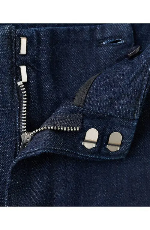 Mango Flat-front Wide-leg Jeans - Open Blue
