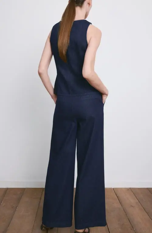 Mango Flat-front Wide-leg Jeans - Open Blue