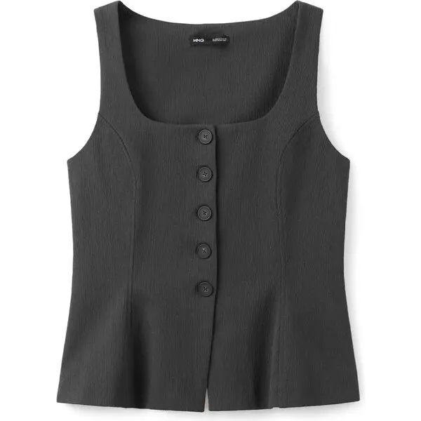 Mango Peplum Button Vest