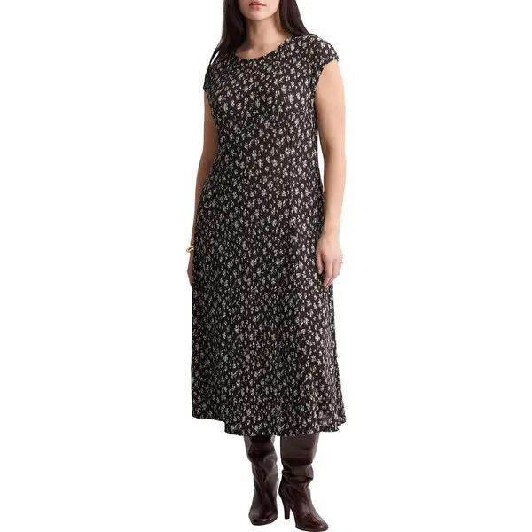 Mango Floral Print Midi Dress