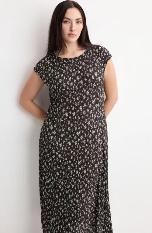 Mango Floral Print Midi Dress