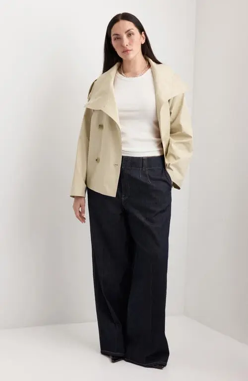 Mango Cropped Trench Jacket - Beige
